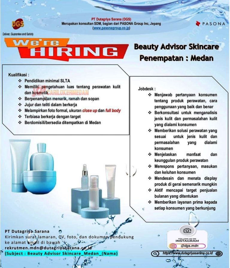Loker SLTA Di PT Dutagriya Sarana DGS Medan Maret 2024