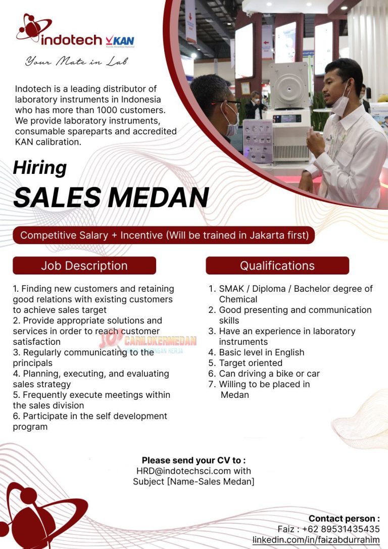 Loker SMA SMK D3 S1 Di PT Indotech Sains Inti Medan 2024