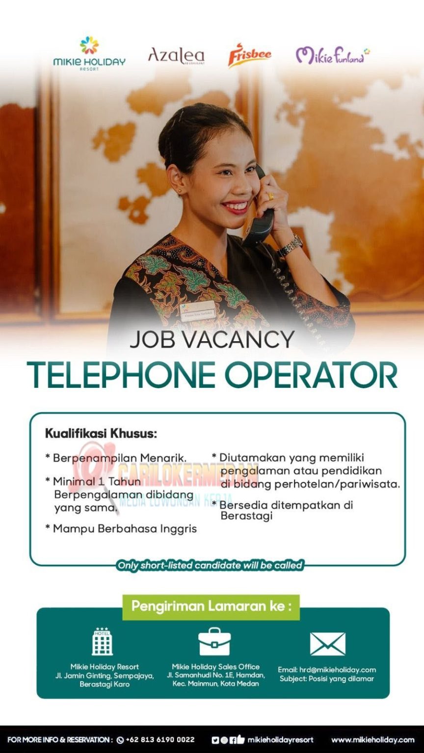 Loker Di Mikie Holiday Resort Berastagi Februari 2025