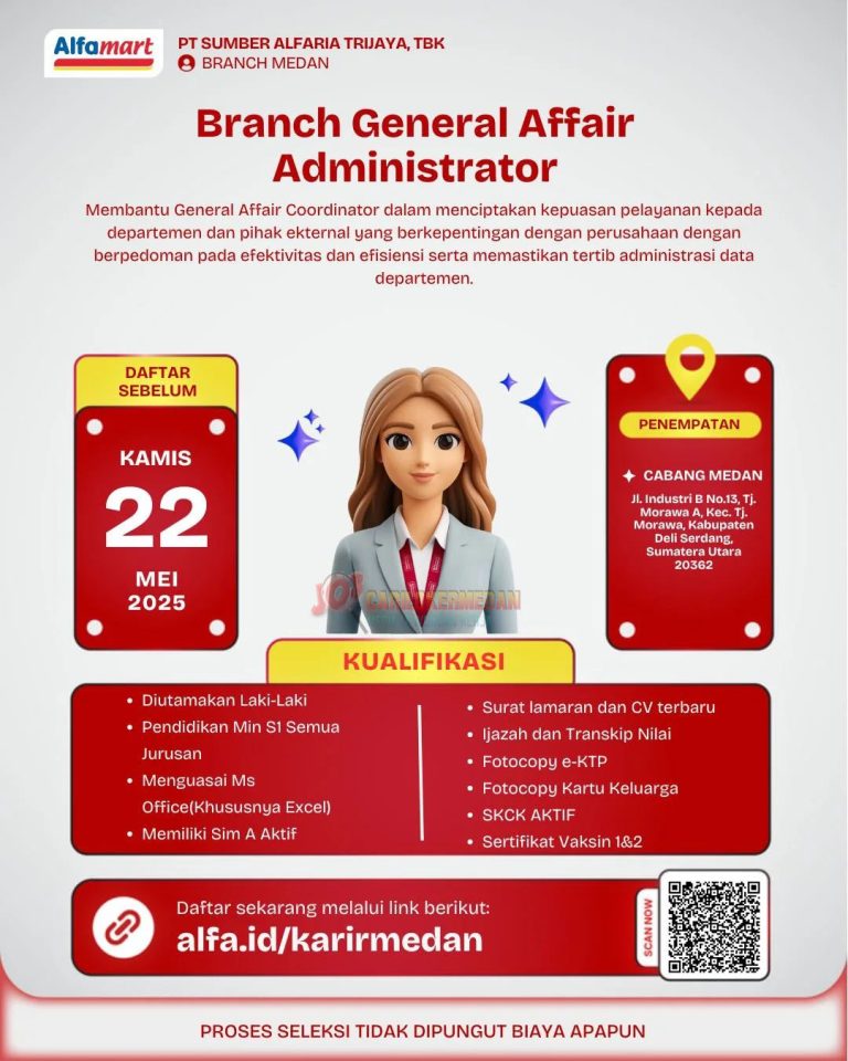 Loker S1 Di PT Sumber Alfaria Trijaya Alfamart Medan Mei 2025