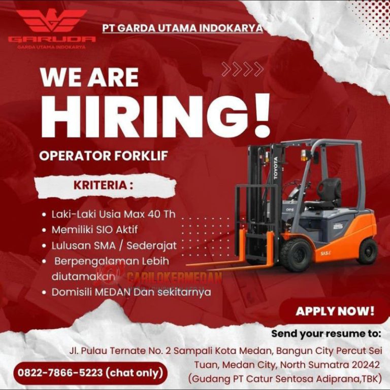 Loker SMA SMK Di PT Garda Utama Indokarya Medan Mei 2025
