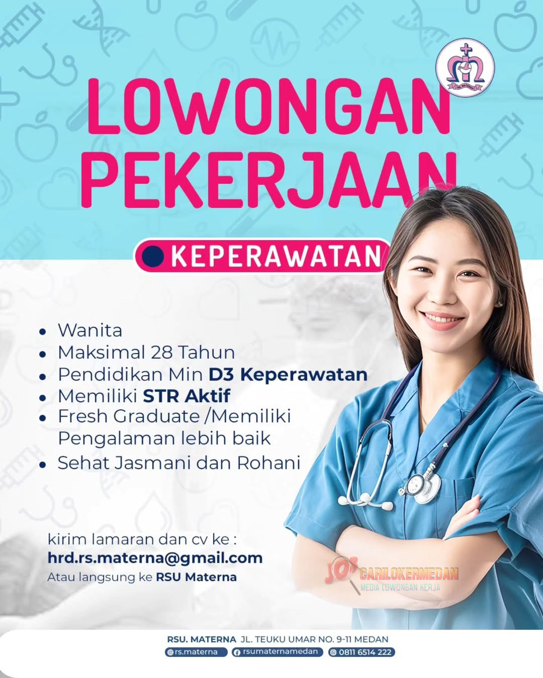 Loker D3 S1 Di Rumah Sakit Umum Materna Medan Juli 2025