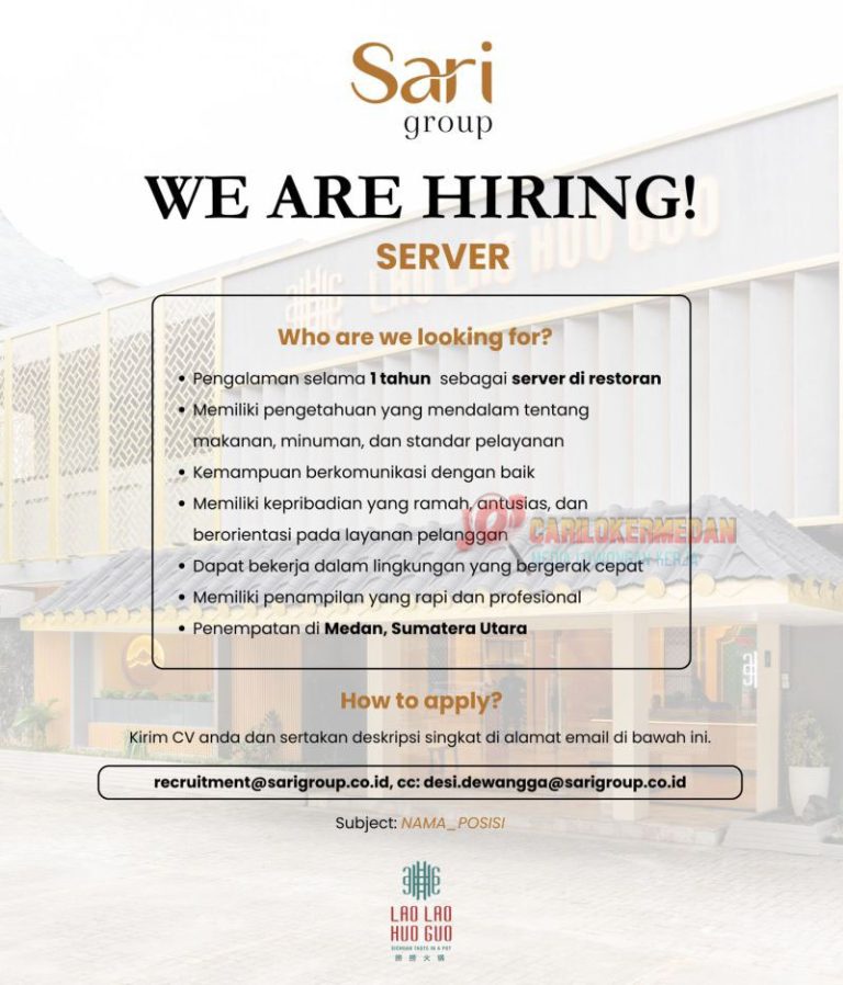 Lowongan Kerja Di PT Sari Group Medan Juli 2025