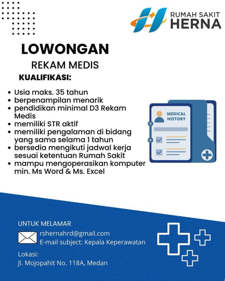 Loker D3 S1 S2 Di Rumah Sakit Herna Medan Agustus 2025