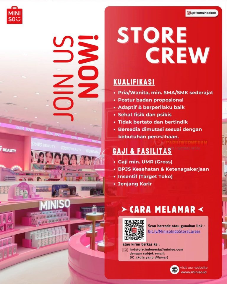 Loker SMA SMK Di Miniso Indonesia Kisaran September 2025