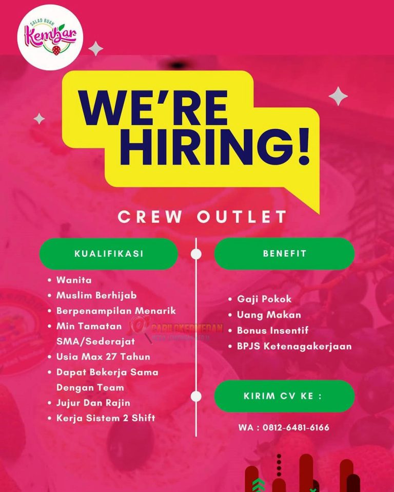 Loker SMA SMK Di Salad Buah Kembar Medan November 2025