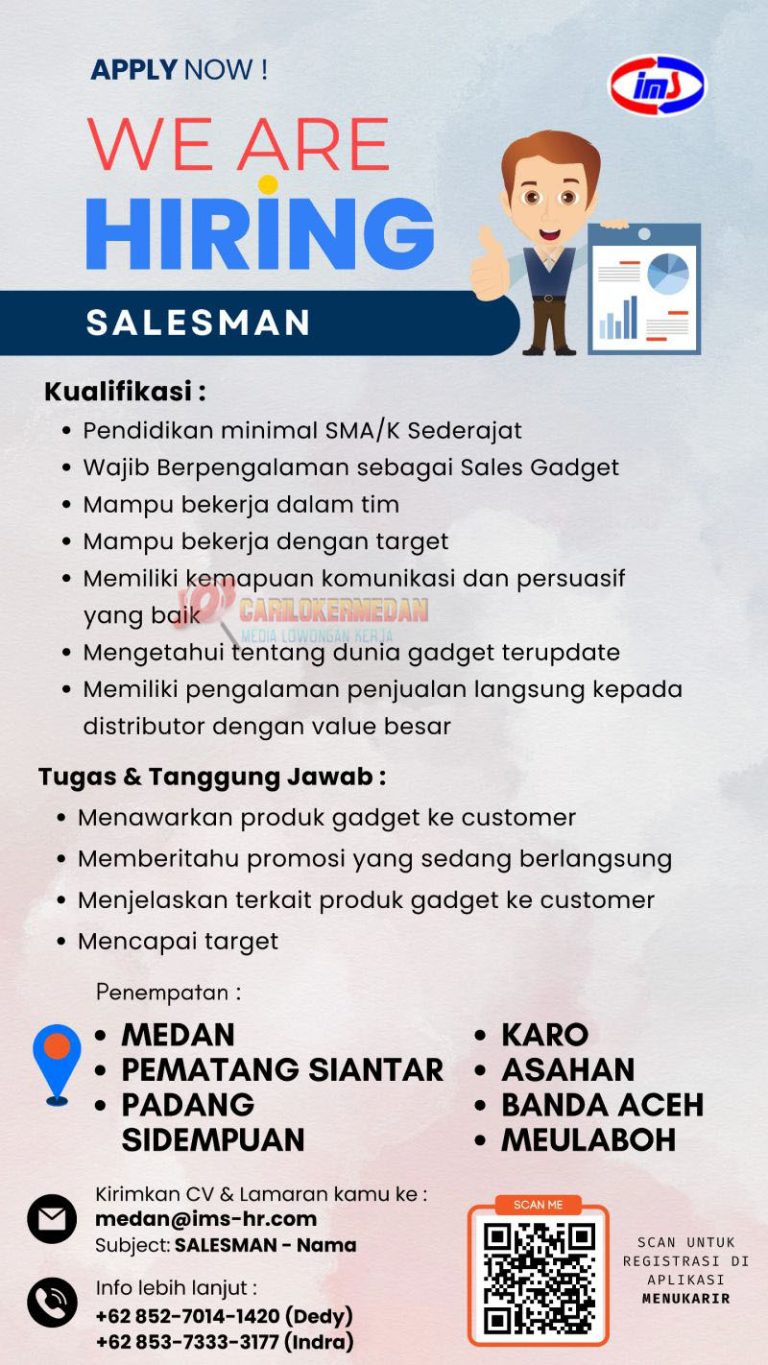 Loker SMA SMK D3 S1 Di PT Intrias Mandiri Sejati Sumut 2026