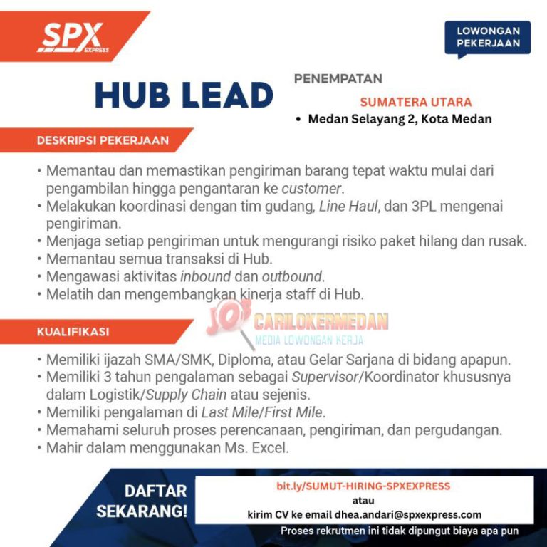 Loker SMA SMK Di SPX Express Medan Selayang 2 Februari 2026